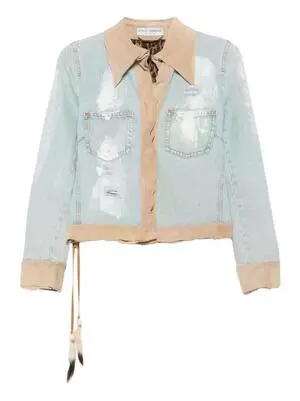 Dolce & Gabbana Distressed Panelled Denim Jacket - Blue