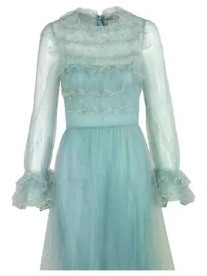 Valentino Garavani Sequin Embellished Maxi Dress - Blue