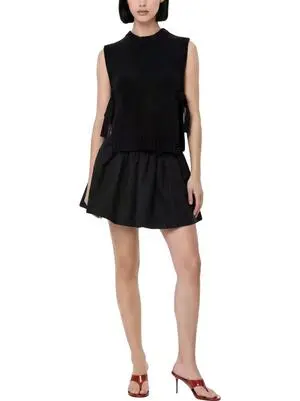 Soeur Uzel Side-tie Knitted Vest - Black