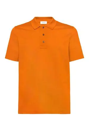 FERRAGAMO Polo-collar Cotton Polo Shirt - Orange
