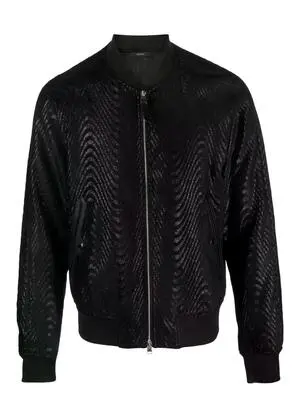 TOM FORD Wave Jacquard Bomber Jacket - Black