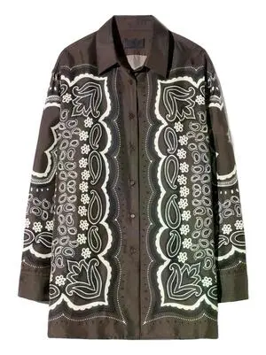 NILI LOTAN Alfie Bandana-print Shirt - Brown
