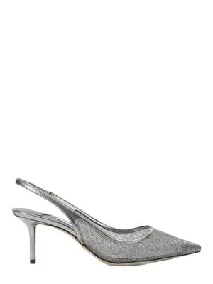 JIMMY CHOO Love Glittered Slingback Pumps - Silver