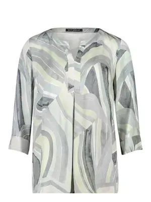 BETTY BARCLAY Abstract Print Three-quarter Sleeve Top - Green