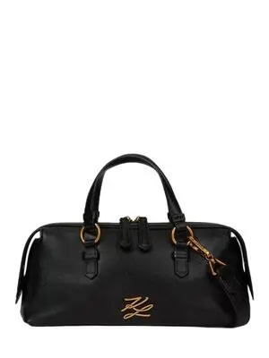Karl Lagerfeld K/autograph Elongated Bowling Bag - Black