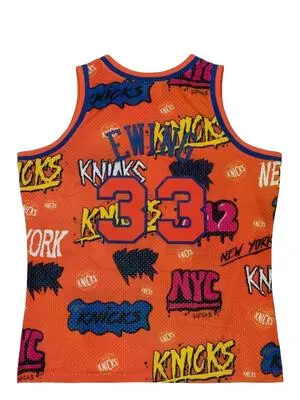 Mitchell & Ness Knicks 1991 Slap Sticker Swingman Tank Top - Orange
