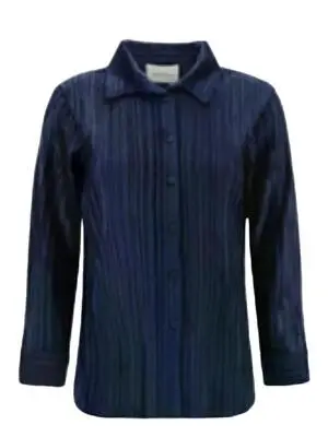 GONGDID DESIGN Plissé Effect Shirt - Blue