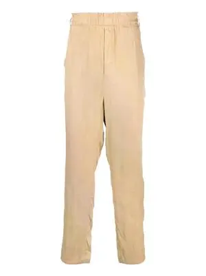 Saint Laurent Straight-leg Silk-blend Trousers - Neutrals