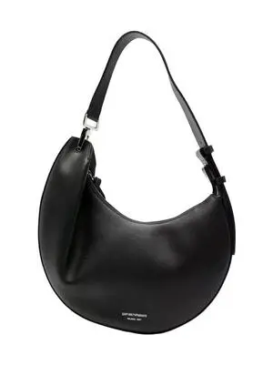 Emporio Armani 1981 Leather Crescent Shoulder Bag - Black