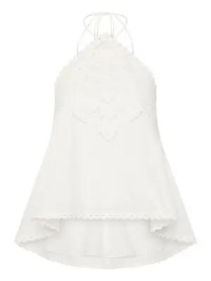 ROAME Marianne Broderie Anglaise Cotton Halter Top - White