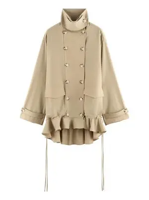 Arakii Frill Jacket Wool-blend Mini Dress - Neutral