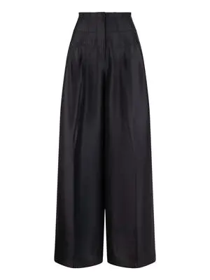 HEIRLOME Condesa Baggy Wide-leg Silk Trousers - Black
