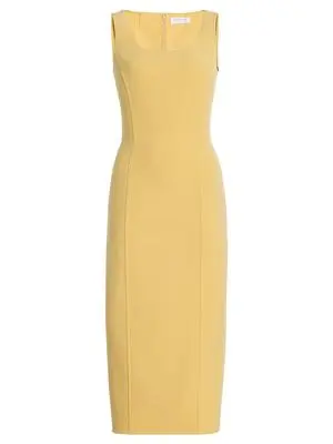 Michael Kors Scoop Neck Stretch-wool Midi Dress - Nude