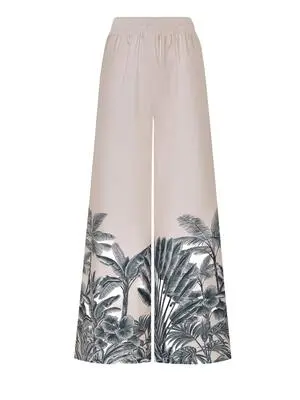 ANDRES OTALORA Printed Wide-leg Crepe De Chine Pants - Print