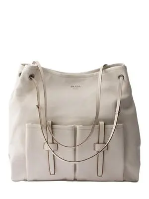 Prada Large Leather Route Shoulder Bag - Neutral