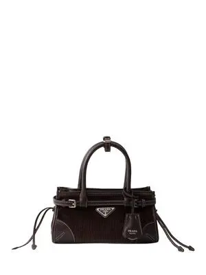 Prada Small Corduroy Bonnie Shoulder Bag - Brown