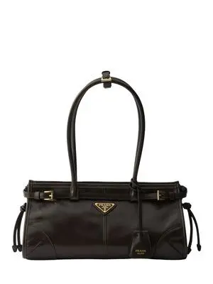 Prada Medium Leather Bonnie Shoulder Bag - Green