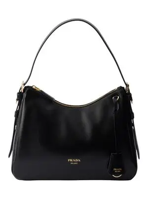 Prada Medium Leather Aimée Shoulder Bag - Black