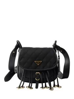 Prada Re-nylon And Leather Corsaire Shoulder Bag - Black