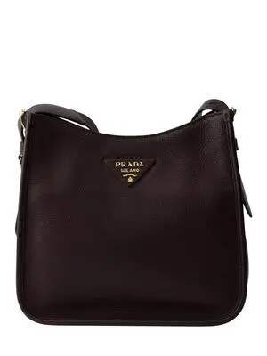 Prada Medium Leather Shoulder Bag - Brown