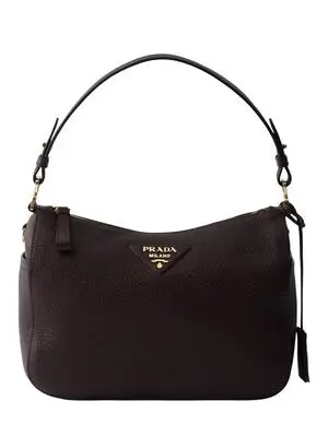 Prada Medium Leather Shoulder Bag - Brown