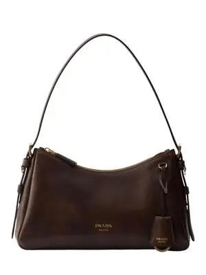 Prada Medium Leather Aimée Shoulder Bag - Brown