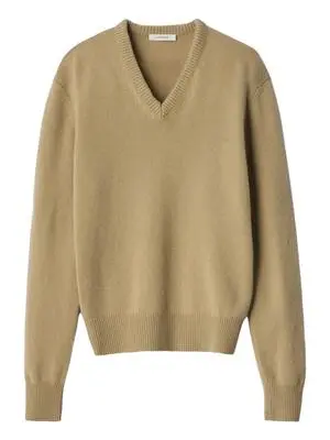 LEMAIRE Cashmere V-necked Sweater - Beige