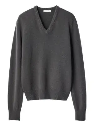 LEMAIRE Cashmere V-necked Sweater - Black