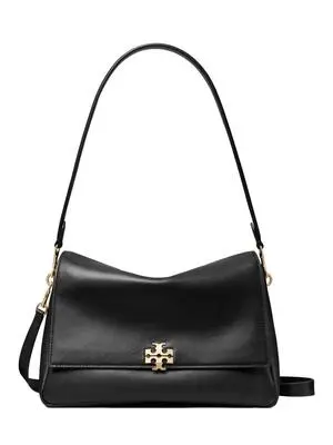 Tory Burch Charlie Leather Shoulder Bag - Black