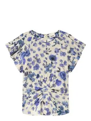 Isabel Marant Étoile Tullya Draped Rose Print Top - Blue