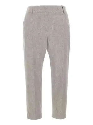 Eleventy Pressed Crease Trousers In Mélange - Grey