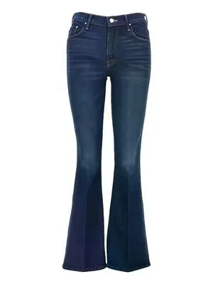 MOTHER The Weekender Faded Flared Jeans - Blue