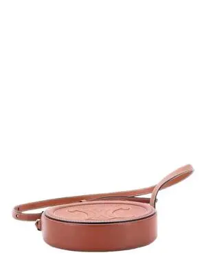 Celine Triomphe Oval Leather Mini Crossbody Bag - Brown