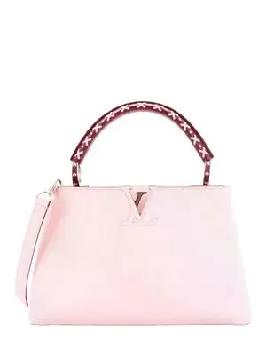 LOUIS VUITTON Capucines Pm Satchel With Whipstitch Detail - Pink