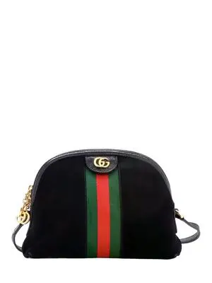 Gucci Ophidia Dome Shoulder Bag Suede Small Crossbody Bag - Black
