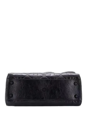 Dior Ultra Matte Lady D-sire Bag Macrocannage Crinkled Calfskin Medium Tote Bag - Black