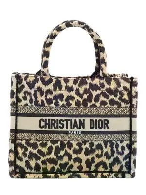 Dior Embroidered Canvas Tote Bag - Brown