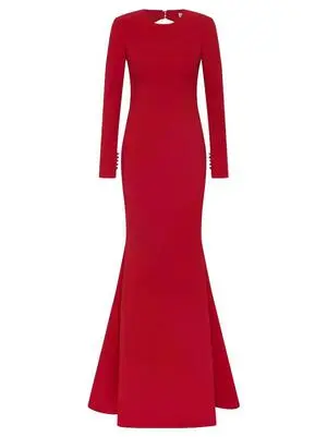 Rebecca Vallance Raziel Long Sleeve Gown - Red