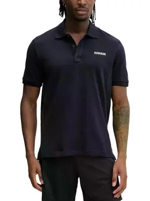 NAPAPIJRI Box Logo-patch Piqué Polo Shirt - Blue