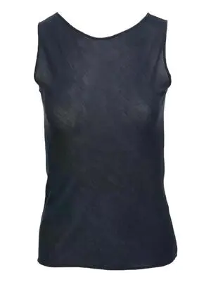 Isaia Sleeveless Knit Tank Top - Blue