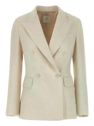 Eleventy Double-breasted Herringbone Blazer - Neutrals