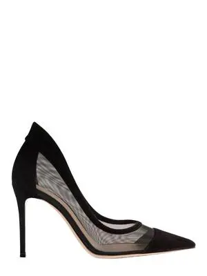 GIANVITO ROSSI Suede Mesh Pumps - Black
