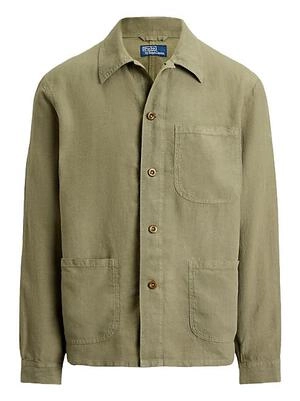 Polo Ralph Lauren Patch-pocket Linen Overshirt - Sage Green