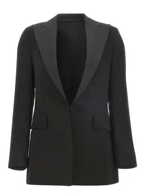 Eleventy Silk Tuxedo Blazer - Black
