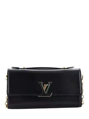 LOUIS VUITTON Capucines Leather Wallet On Chain Clutch Bag - Black