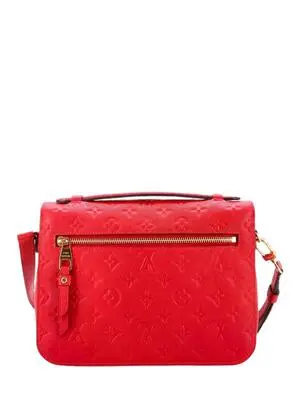 LOUIS VUITTON Pochette Metis Monogram Empreinte Leather Crossbody Bag - Red