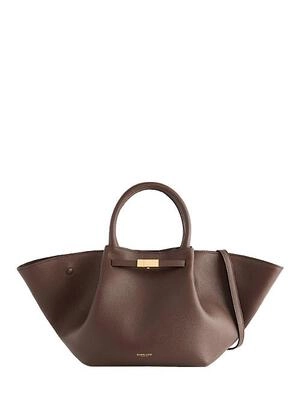 DEMELLIER Midi New York Leather Tote Bag - Mocha