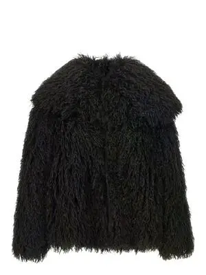 KAOS Faux-fur Wide-collar Jacket - Black