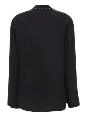 ELENA MIRÒ Stud-embellished Scarf-detail Blouse - Black
