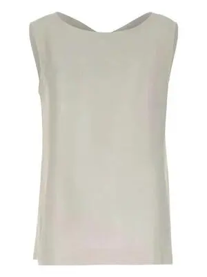 KAOS Sleeveless Tailored Top With Side Slits - Neutrals